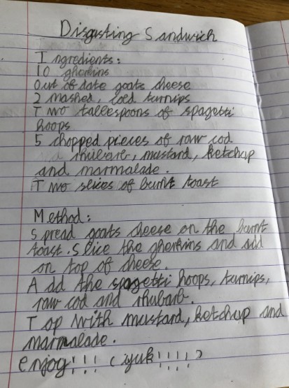 Disgusting Sandwich Recipes ! - Ennis National School