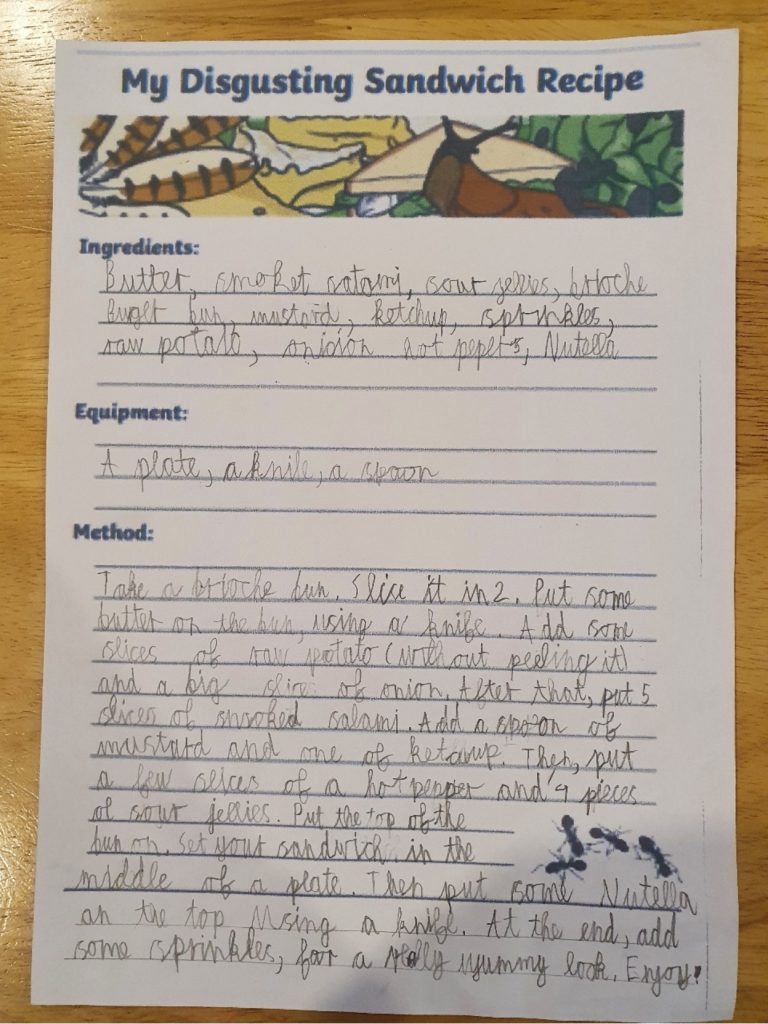 Recipes for Disgusting Sandwiches! - Ennis National School