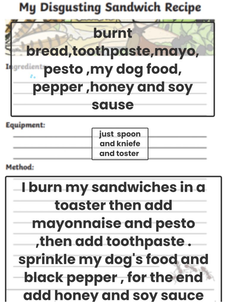 Recipes for Disgusting Sandwiches! - Ennis National School
